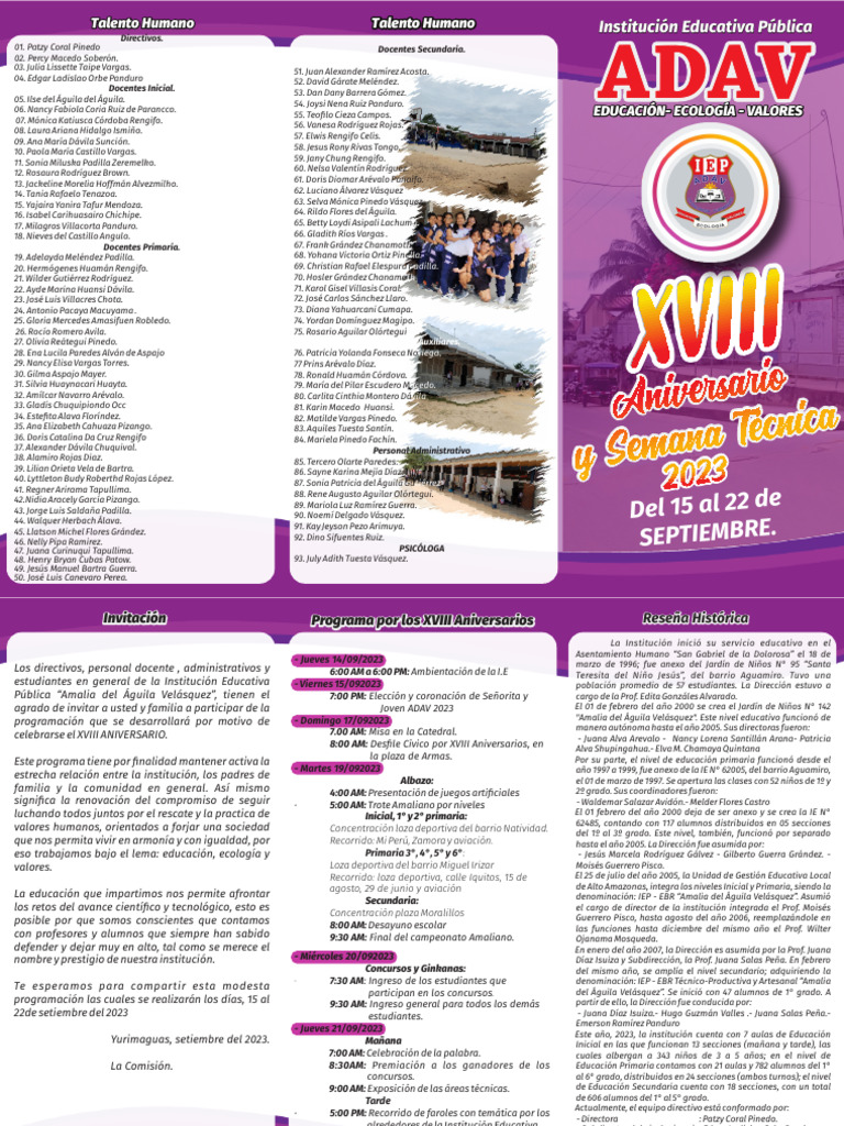 Triptico ADAV | PDF | Familia | Desarrollo humano