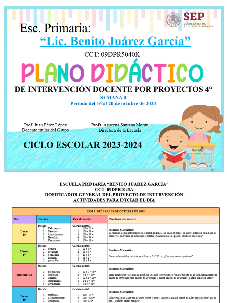 4° Sem8 Word Planeación Proyectos Darukel 23-24-1 | PDF