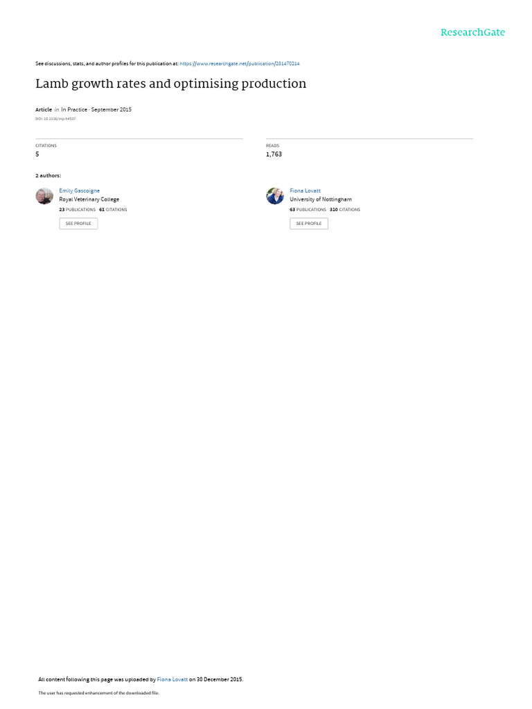 Lamb Growth Rates And Optimising Production Pdf Sheep Grazing