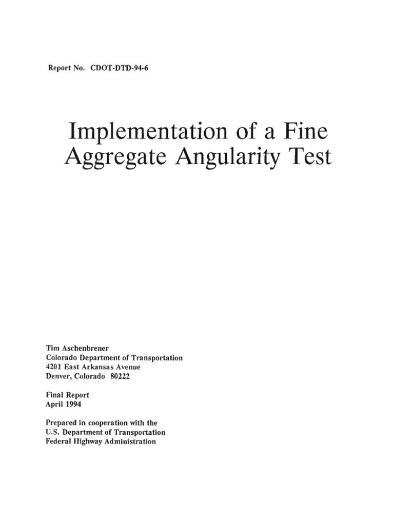 Fine Aggregate Angularity | PDF | Construction Aggregate