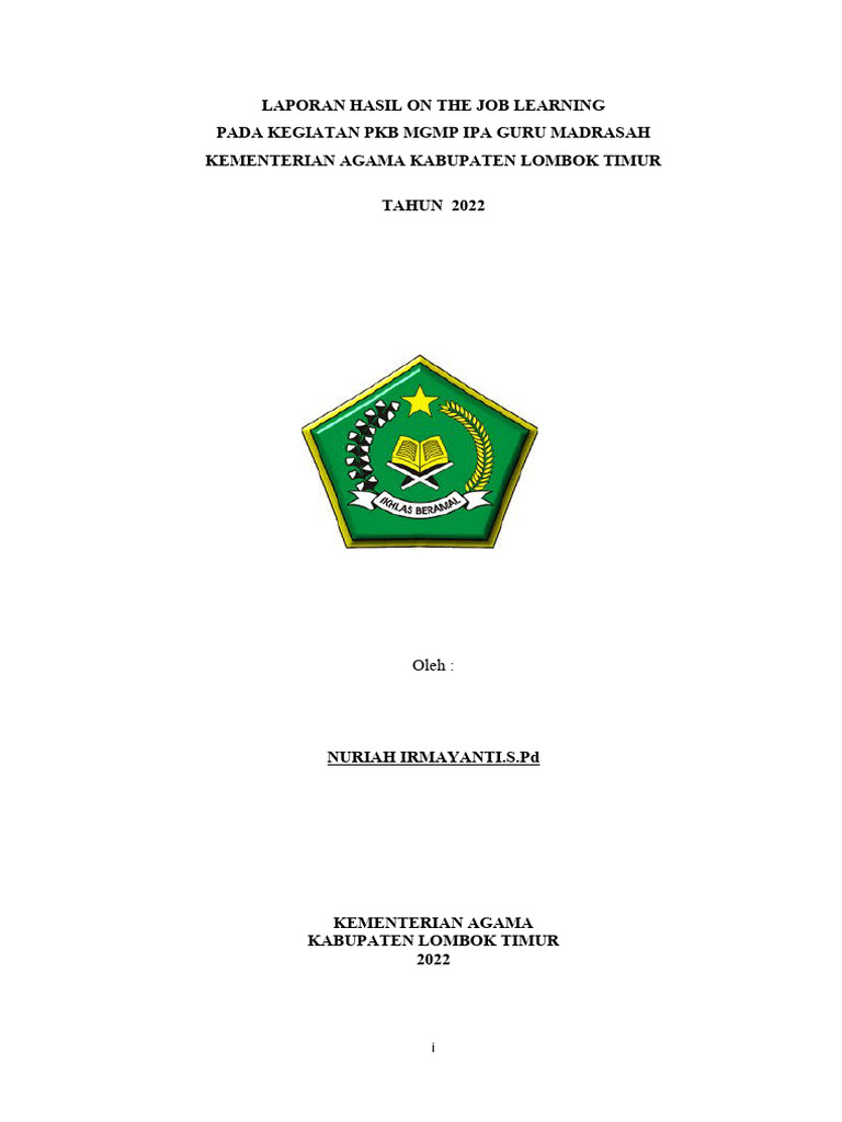 Contoh Laporan MGMP | PDF | Karier & Perkembangan | Bisnis