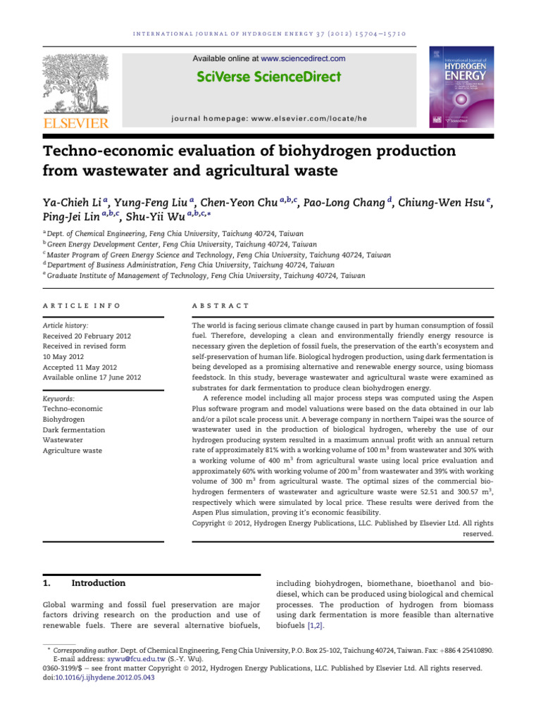 Li 2012 | PDF | Biofuel | Fermentation