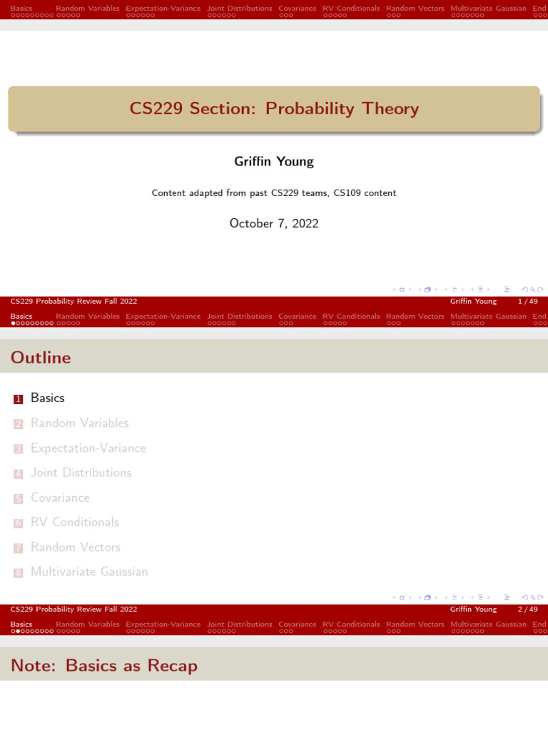 Cs229 Slides Prob | PDF