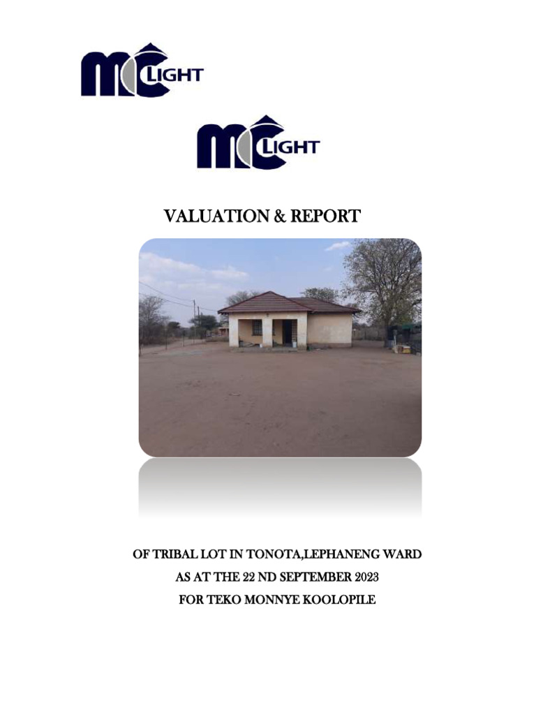 Tonota Lephaneng Ward Report | PDF | Real Estate Appraisal | Market Value