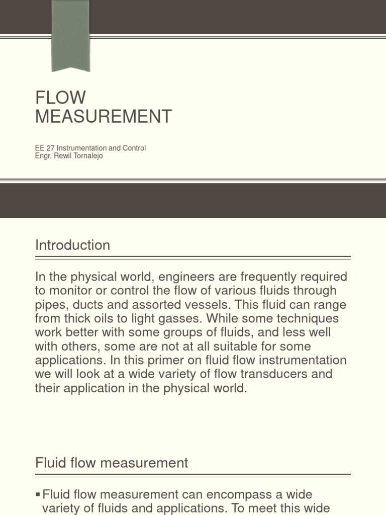 Flow Measurement | PDF | Fluid Dynamics | Turbulence