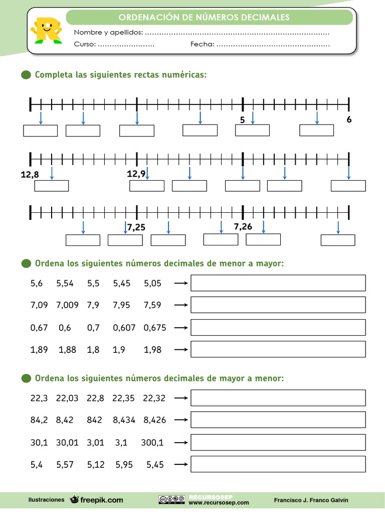 ordenación-números-decimales-recursosep-fichas (1) | PDF