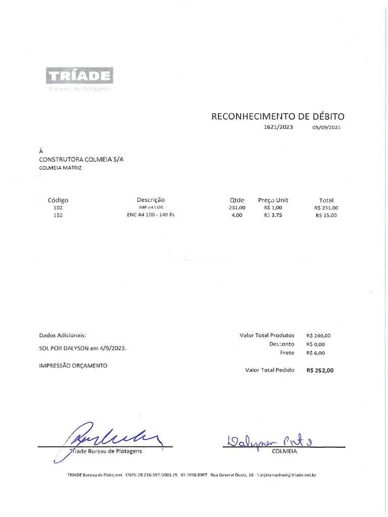 Relatorio RCD Nfe 3799 | PDF