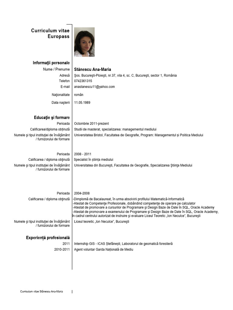 CV - Ana-Maria Stanescu | PDF