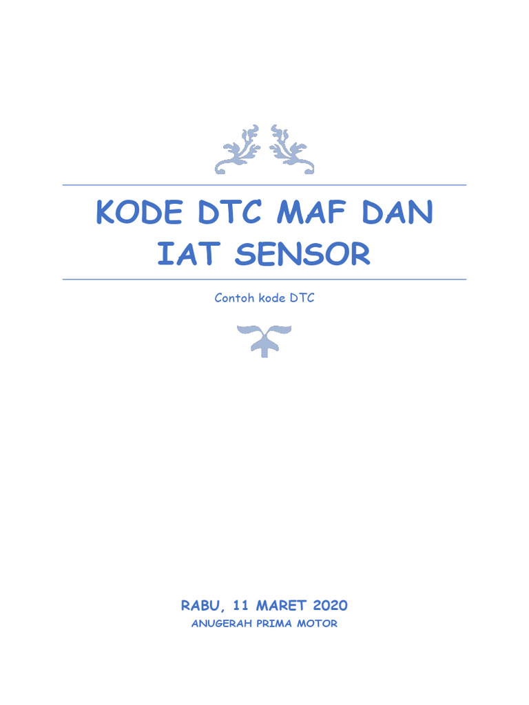 Kode DTC MAF Dan IAT Sensor | PDF
