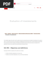 ISA 450 (Highlighted by M.a.) | PDF | Audit | Accounting