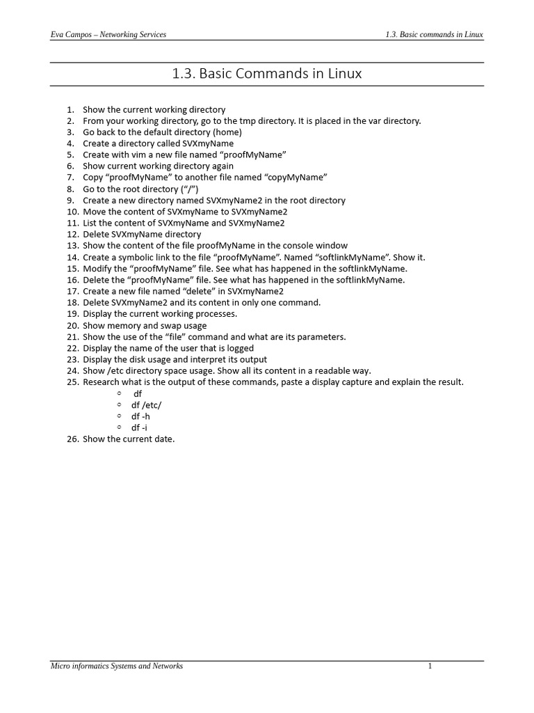 1.3.1. Basic Commands in Linux - Exercises-1 | PDF