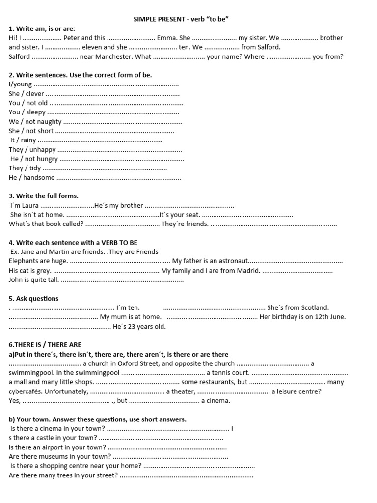 SIMPLE PRESENT Verb To Be | PDF | Grammar | Linguistics