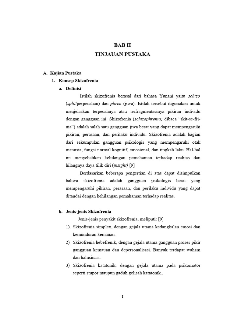 Bab Ii Pengaruh Psikoreligius Membaca Al-Fatihah Terhadap Penurunan Tanda Dan Gejala Halusinasi ...