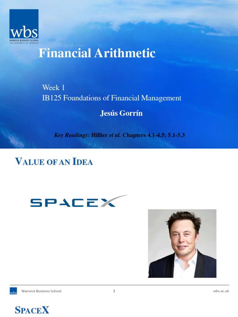 Lecture 2 Financial Arithmetic | PDF | Present Value | Net Present Value