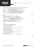 Synchronize3 TRB Worksheets Unit 2 Challenge Grammar | PDF | Linguistics | Grammar