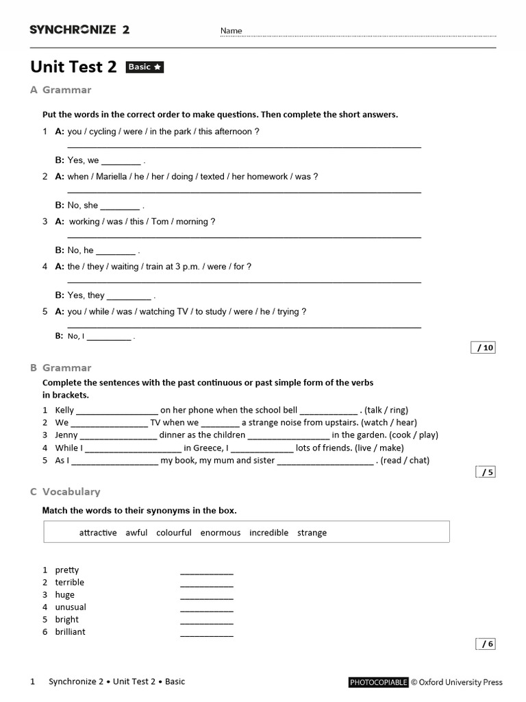 Sync2 U2 BA | PDF | Language Arts & Discipline