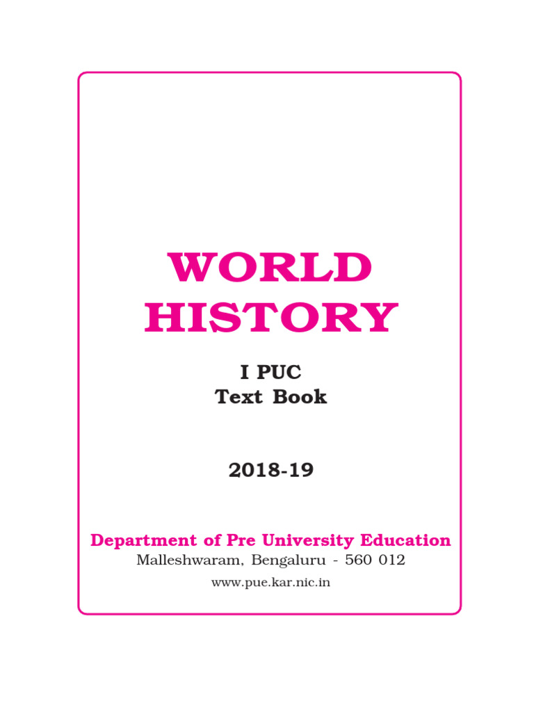 1st PUC World History Textbook Overview | PDF | Hominini | Homo