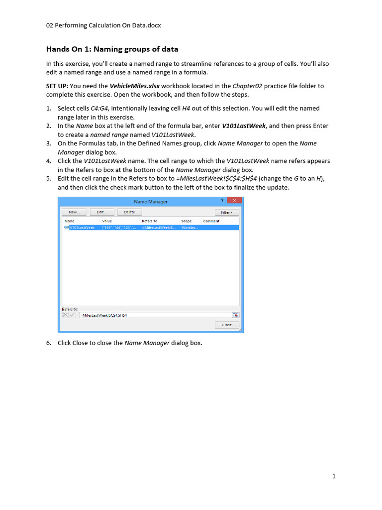 02 Performing Calculation On Data | PDF | Microsoft Excel | Worksheet