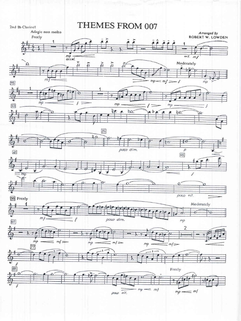 Themes From 007 - Clarinet | PDF