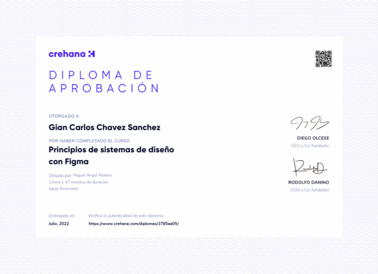 Principios de Sistemas de Diseno Con Figma 56690 Certificado Crehana | PDF