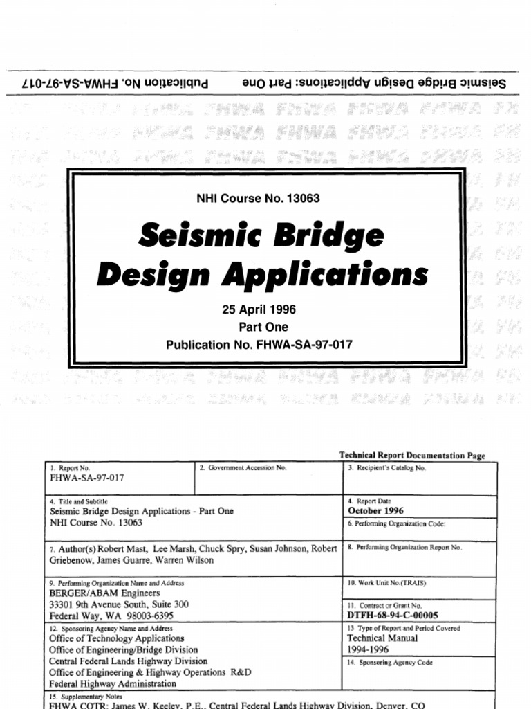 FHWA Seismic Bridge Design Applications_PART1 | PDF