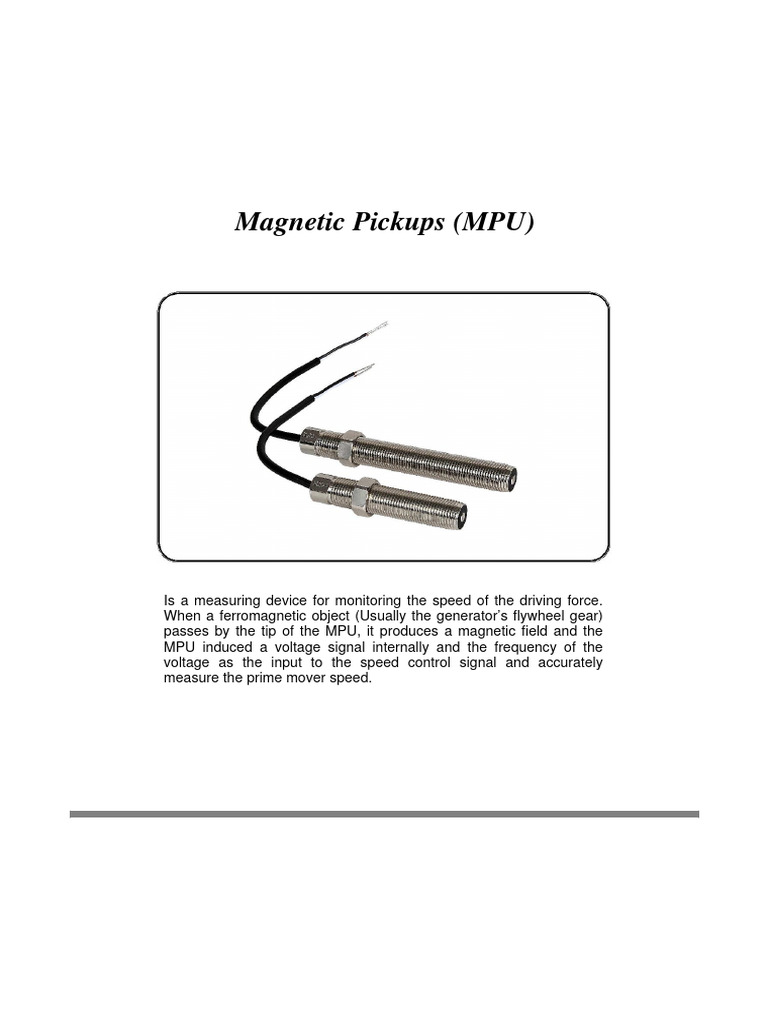 Magnetic Pickup Sensor Installation Guide | PDF
