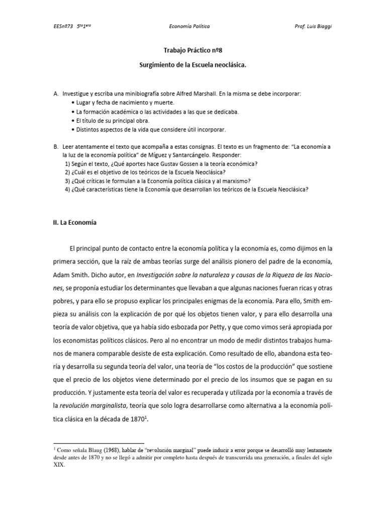 TP8 La Escuela Neoclásica | PDF | Utilidad | Utilidad marginal