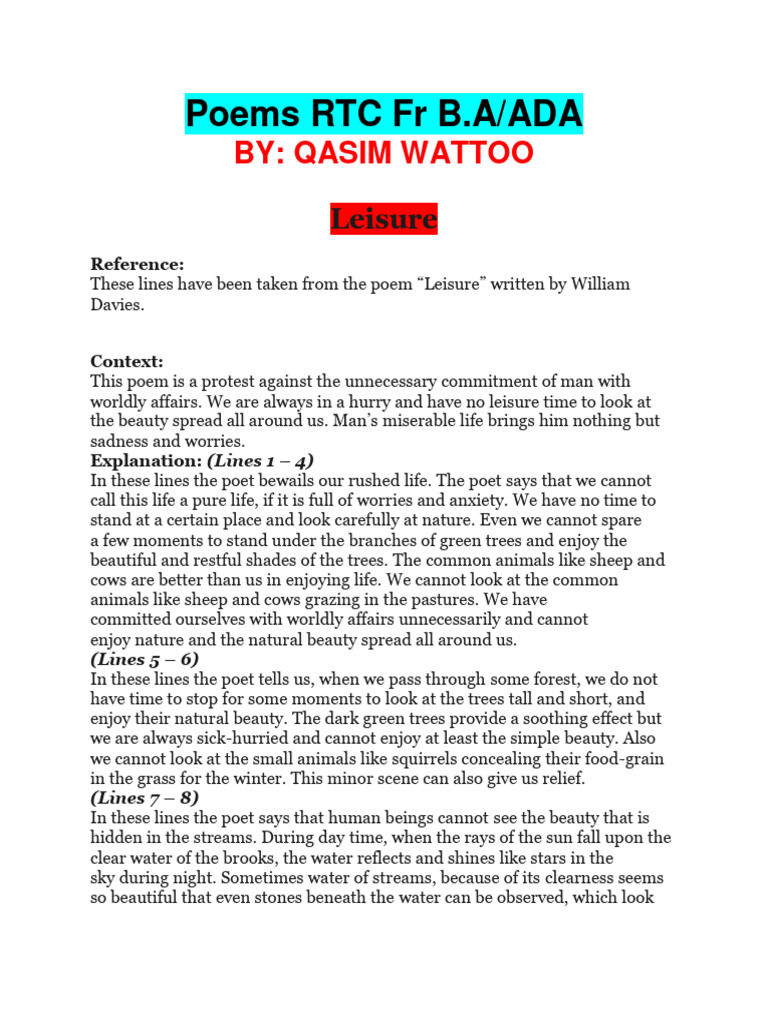 1 All Poems RTC by Qasim Wattoo | PDF | Anger | Poetry