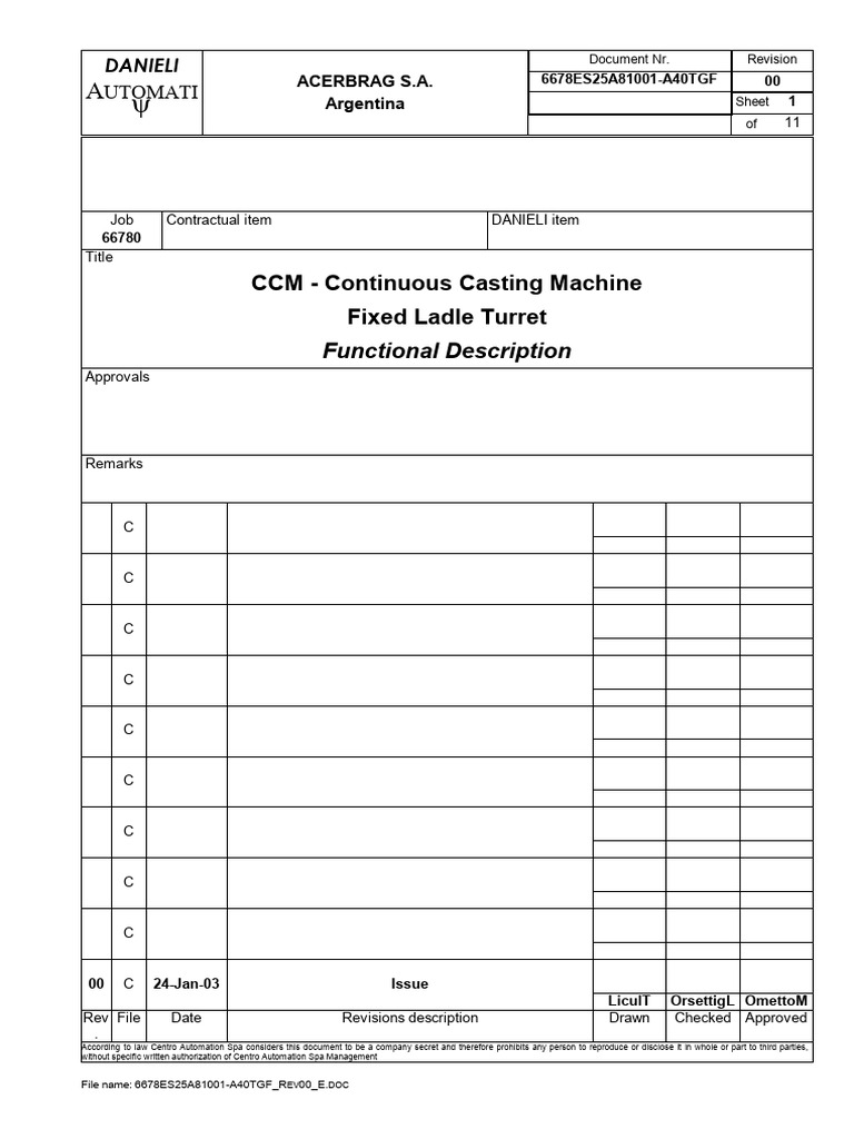 Continuous Casting Machine Guide | PDF | Automation | Gun Turret