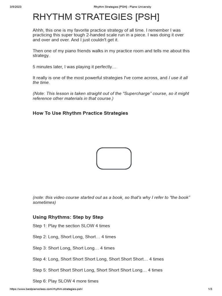 Rhythm Strategies | PDF | Rhythm | Cognitive Science