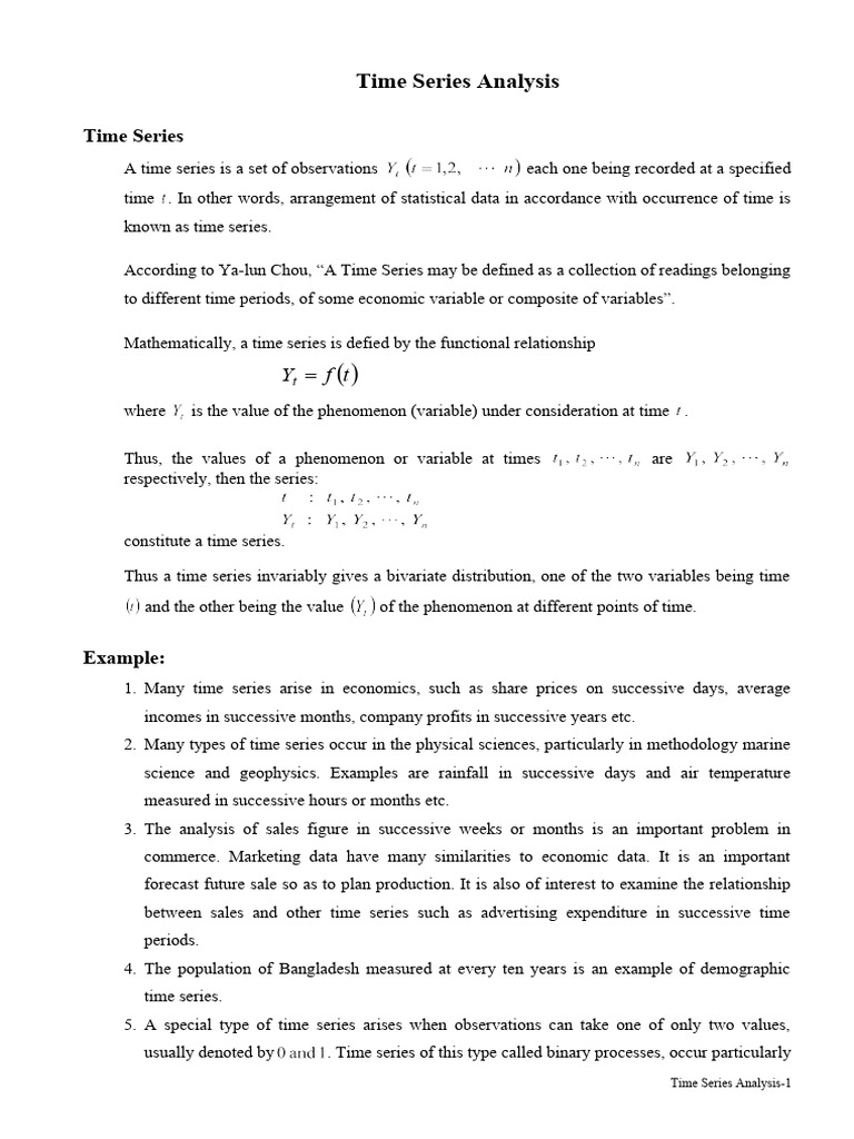 Time Series Analysis | PDF