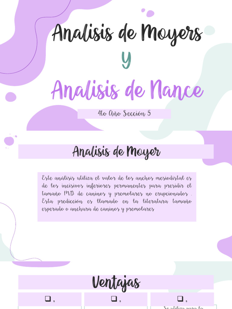 Analisis de Moyers Y Analisis de Nance | PDF | Boca | Ramas de Odontología