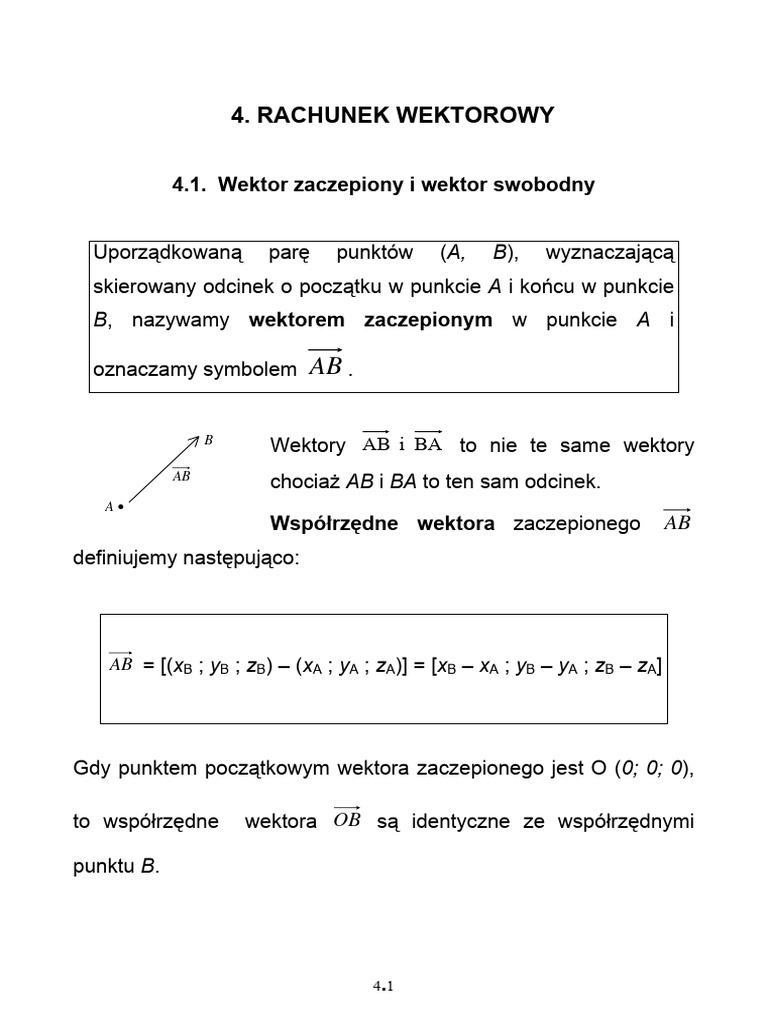Rachunek Wektorowy - Dokument | PDF
