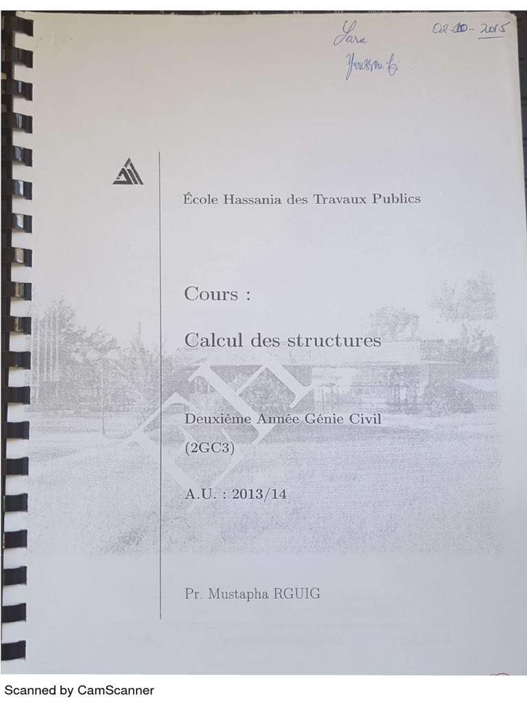 Cours Calcul de Structure Reguig | PDF