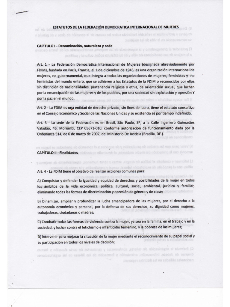 Estatutos Fdim | PDF