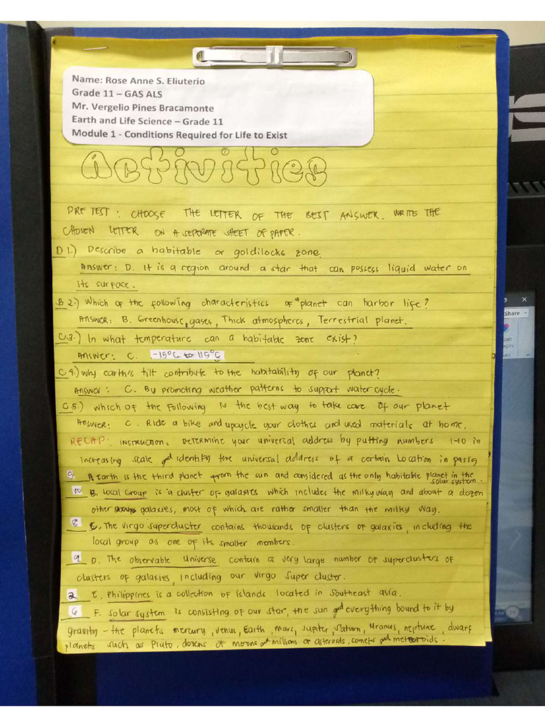 MODULE 1 - Conditions Required For Life To Exist | PDF