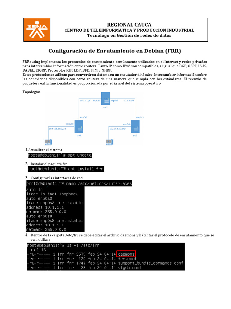 Instalar enrutamiento FRR | PDF