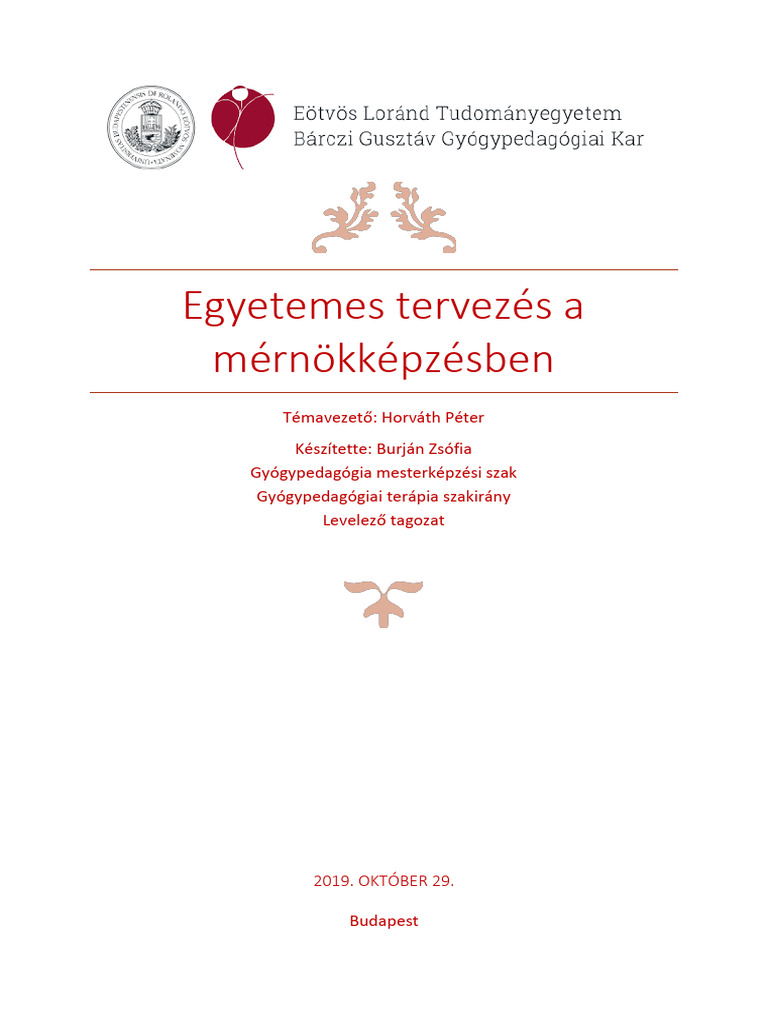 Burján Zsófia - Egyetemes Tervezés Szakdolgozat KÉSZ | PDF