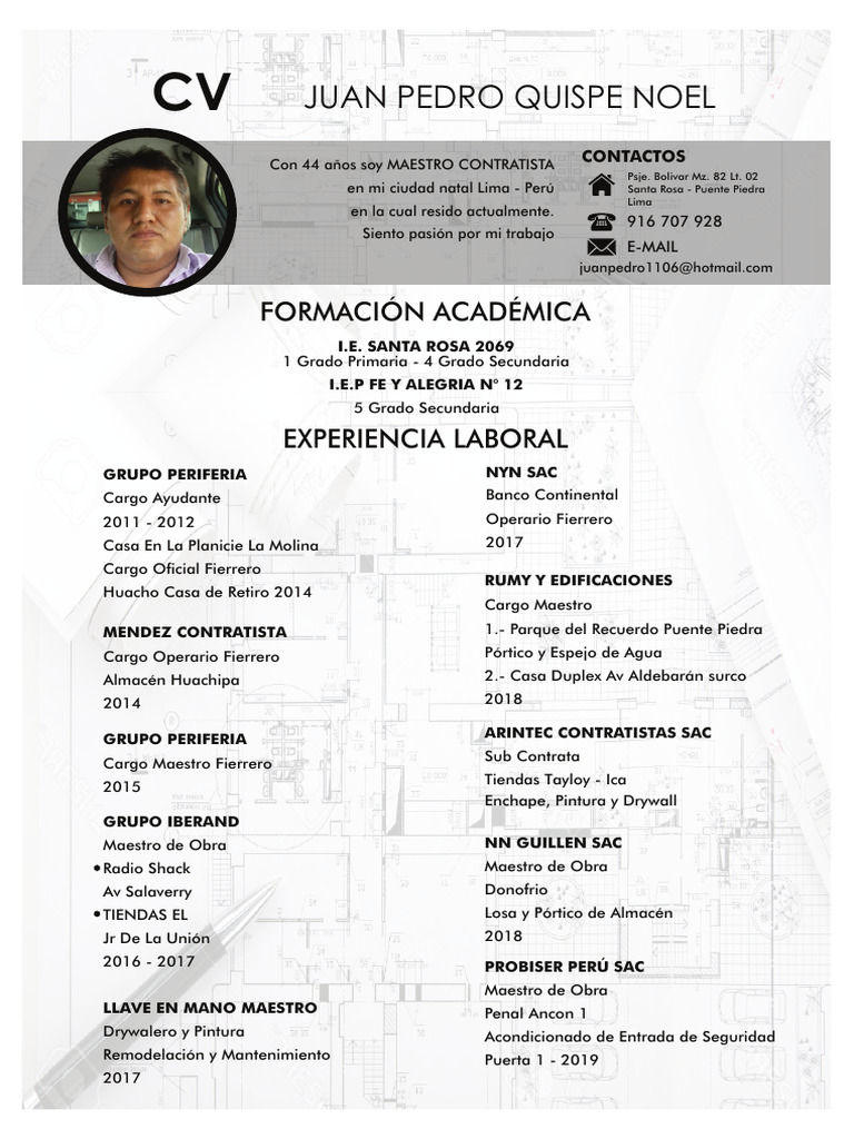 CV Juan | Descargar gratis PDF | Perú