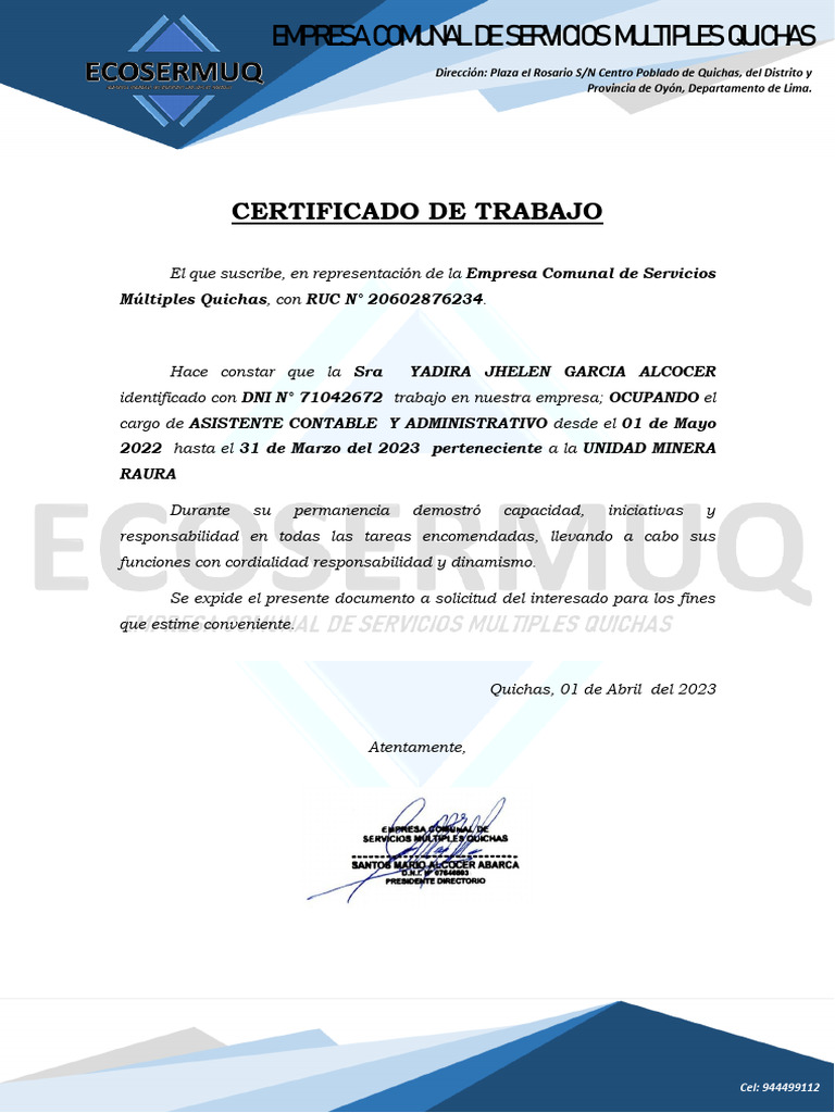 Yadira Garcia Certi Actualizado | PDF