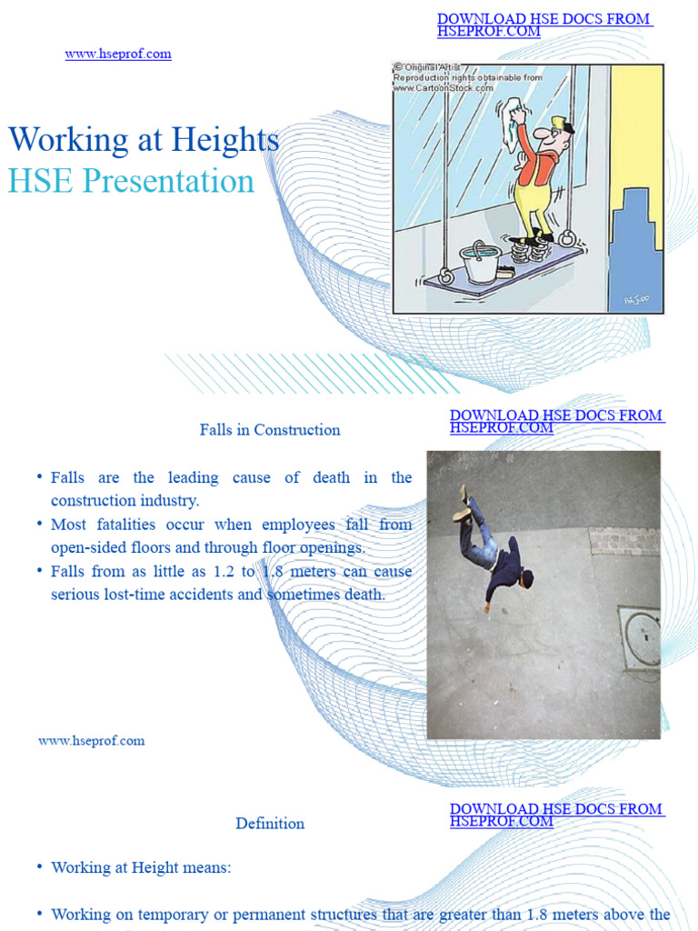 HSE Presentation On Working at Heights | PDF | Safety
