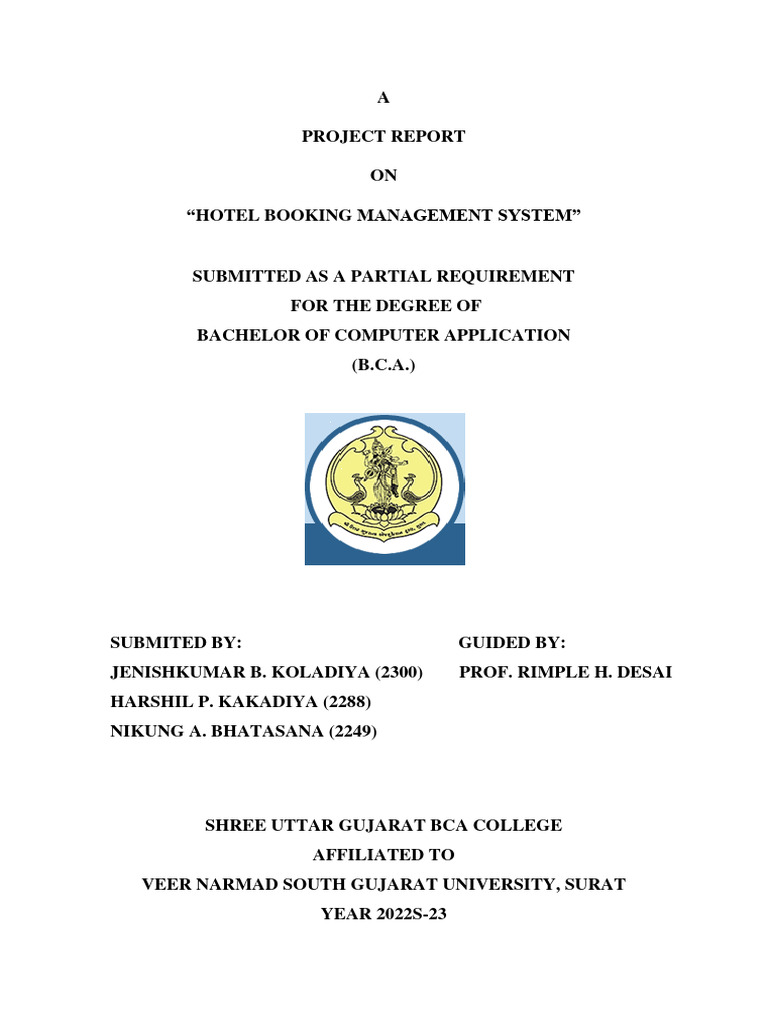 Hotel Booking Management System Report | PDF | System | Software