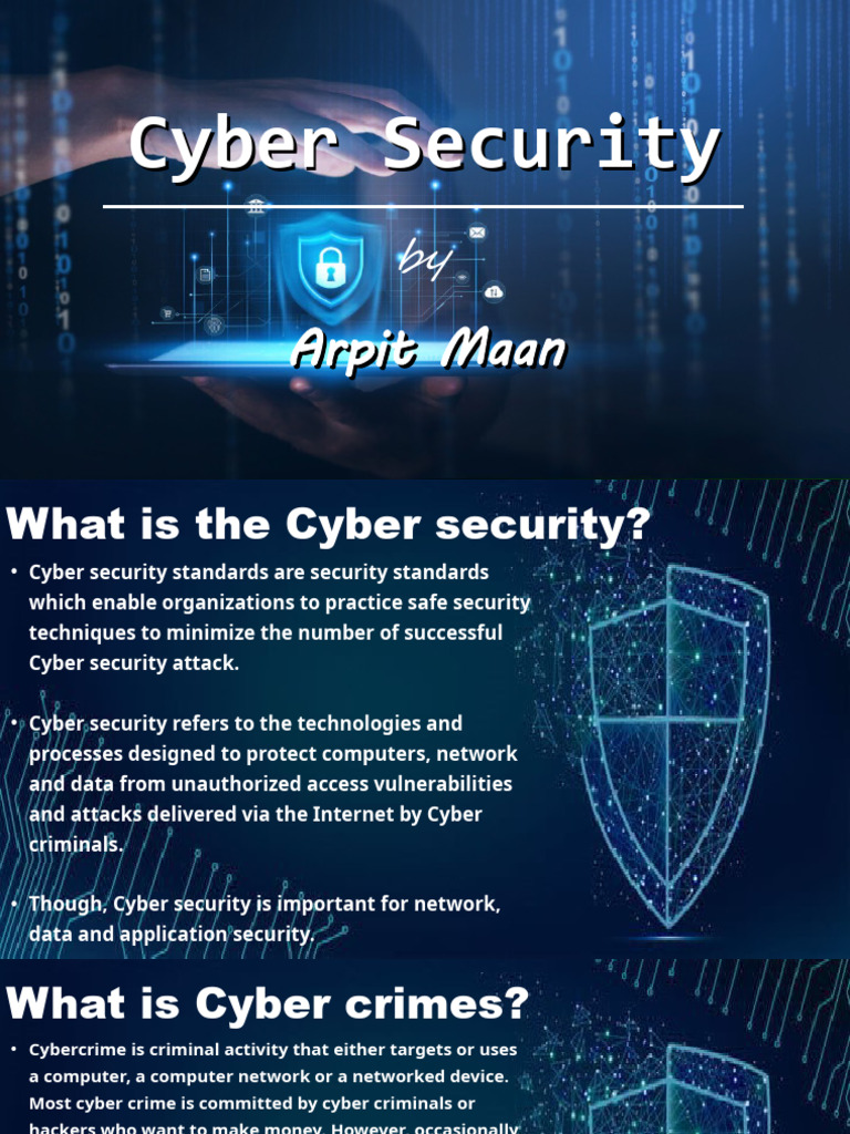 Cyber Security Presentation | PDF | Security | Computer Security