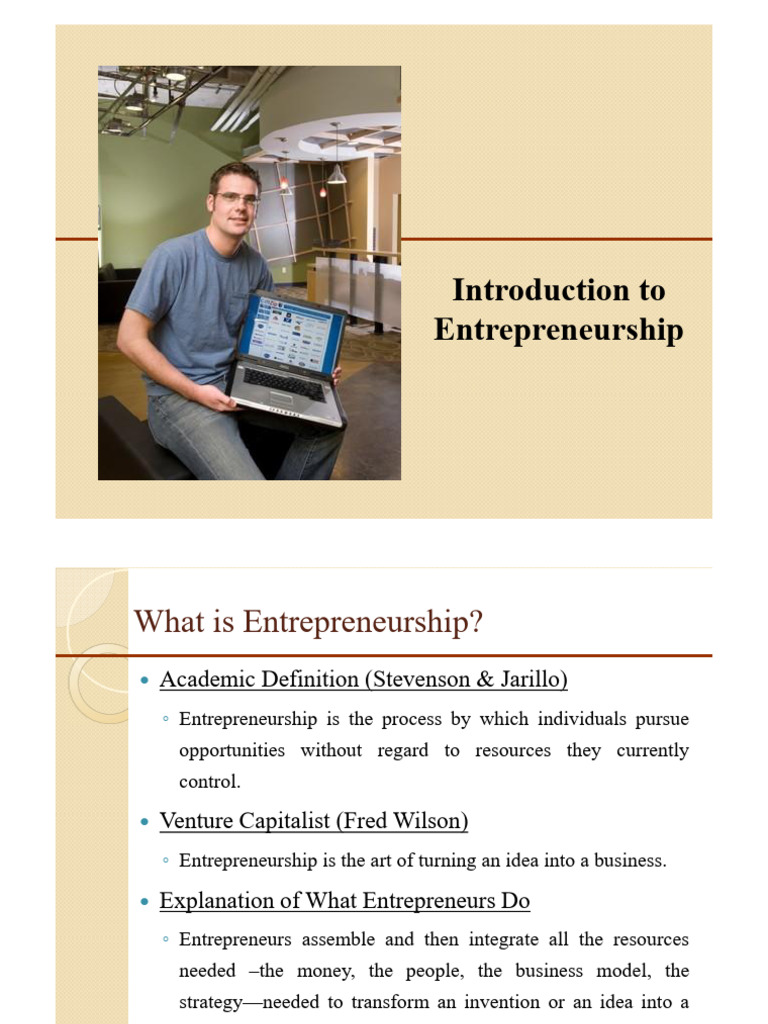 Lecture 1 (Introduction To Entrepreneurship) | PDF | Entrepreneurship ... Lecture 1 (Introduction To Entrepreneurship) | PDF | Entrepreneurship ...