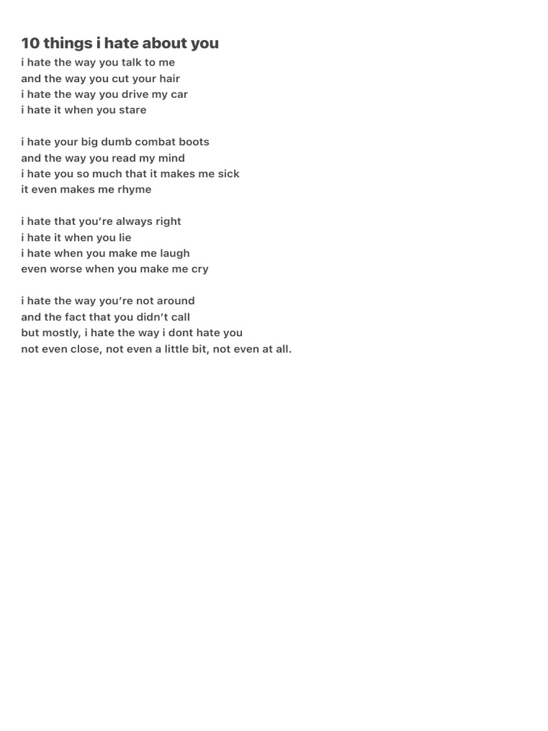 10 Things I Hate About You | PDF