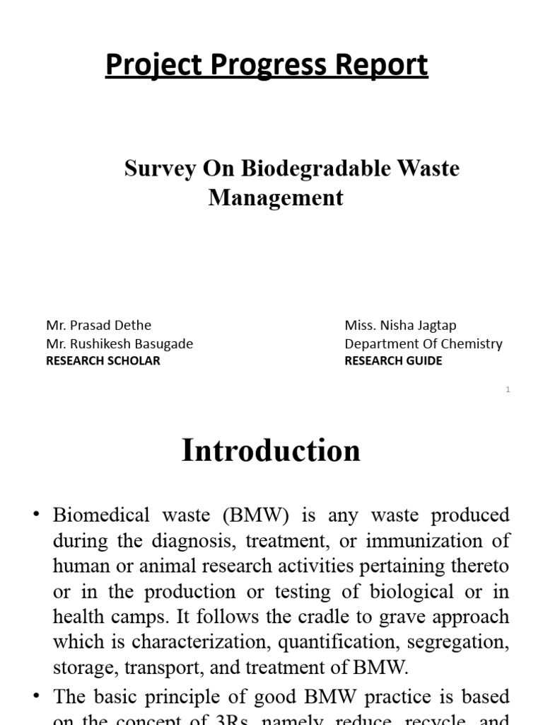 Project Progress Report | PDF | Waste Management | Waste Project Progress Report | PDF | Waste Management | Waste