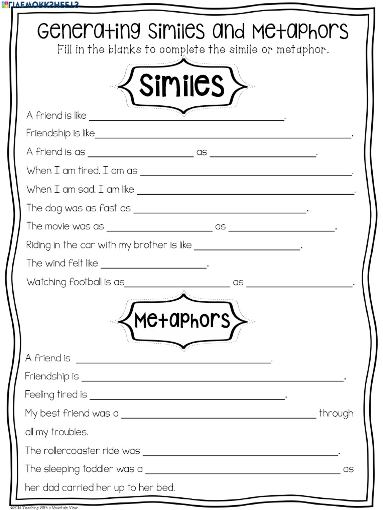 Similes and Metaphors | PDF