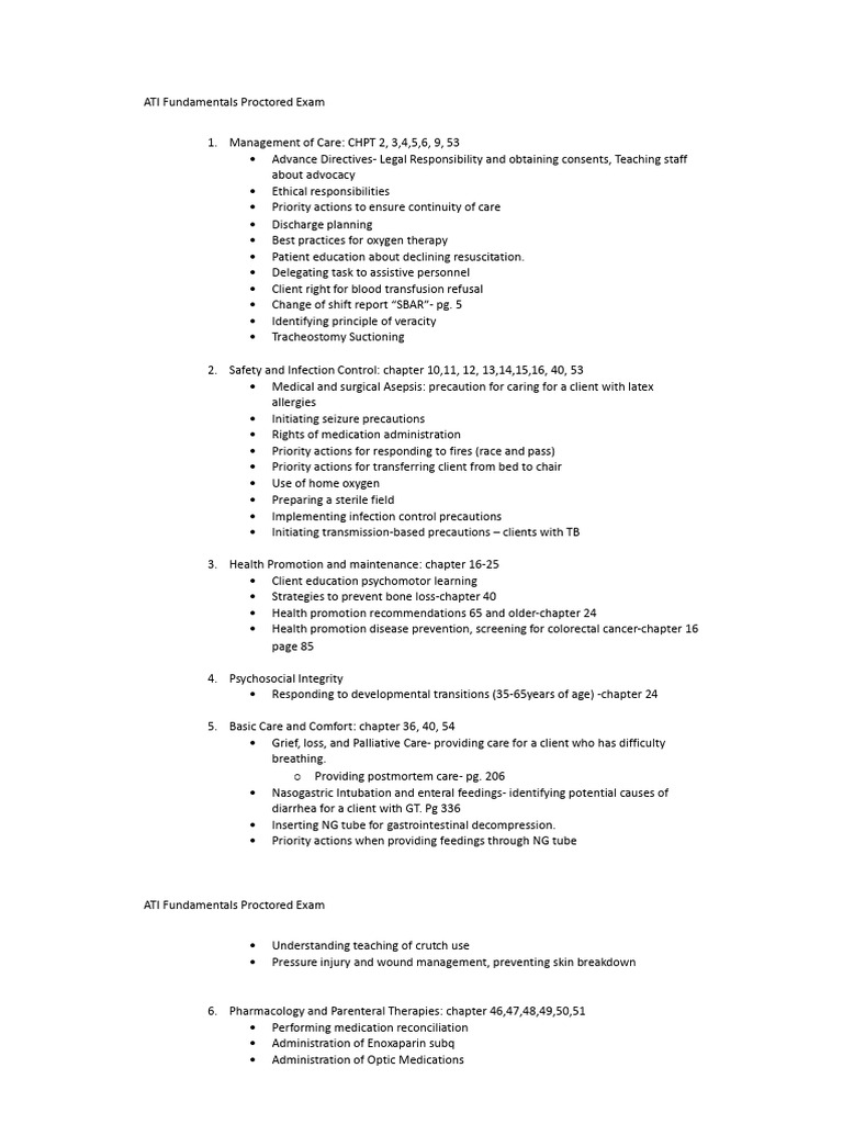 ATI Fundamentals Protored Exam - Concept Guide, Study Material | PDF ...