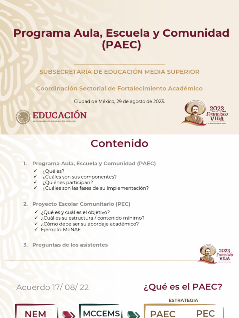 Ejemplo de PAEC y sus componentes | PDF | Plan de estudios | Evaluación
