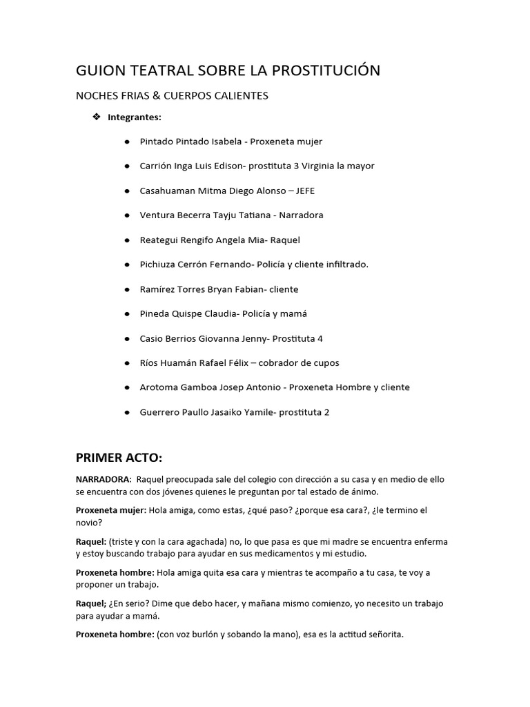 GUION_TEATRAL_SOBRE_LA_PROSTITUCIÓN completar | PDF | Prostitución | Rachel